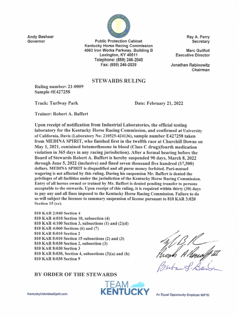 22-0009 Robert A. Baffert - Class C | PDF