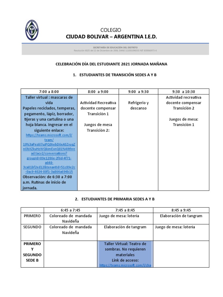 Dia Del Estudiante 09 Nov | PDF