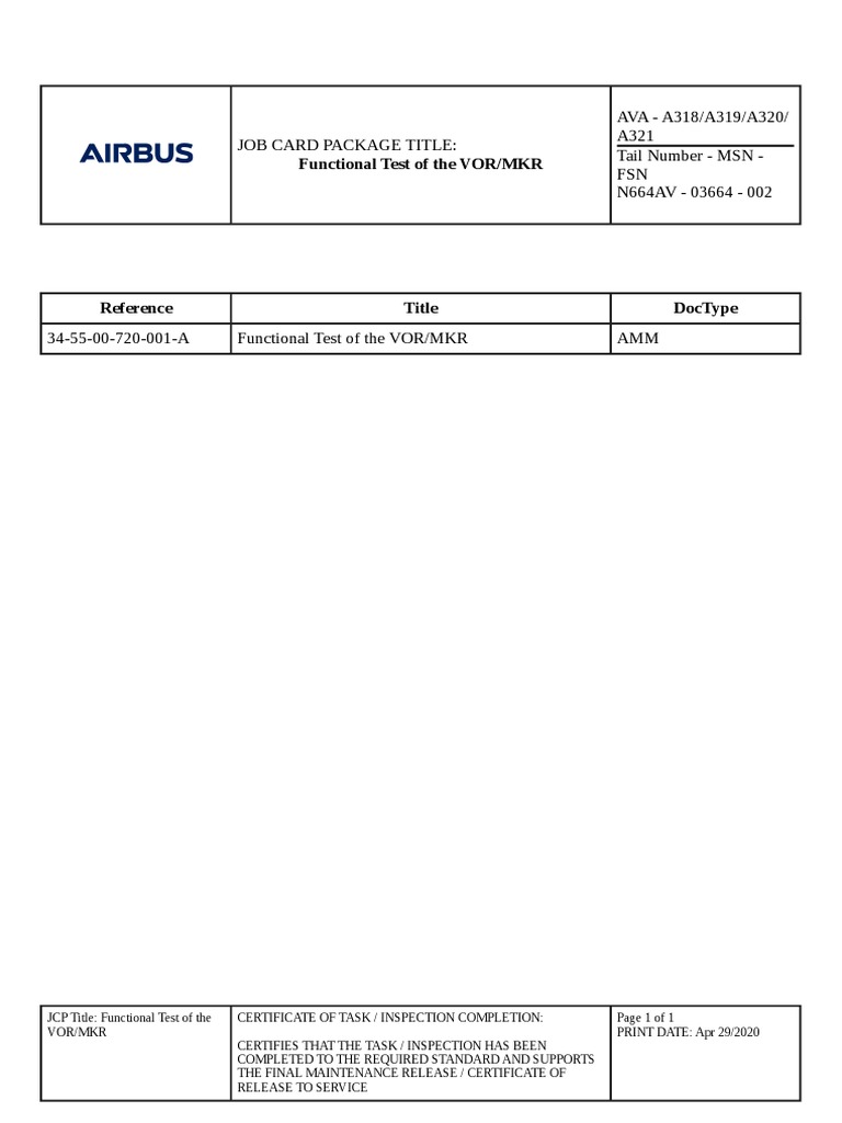 Functional Test of The VOR - MKR | PDF | Telecommunications ...