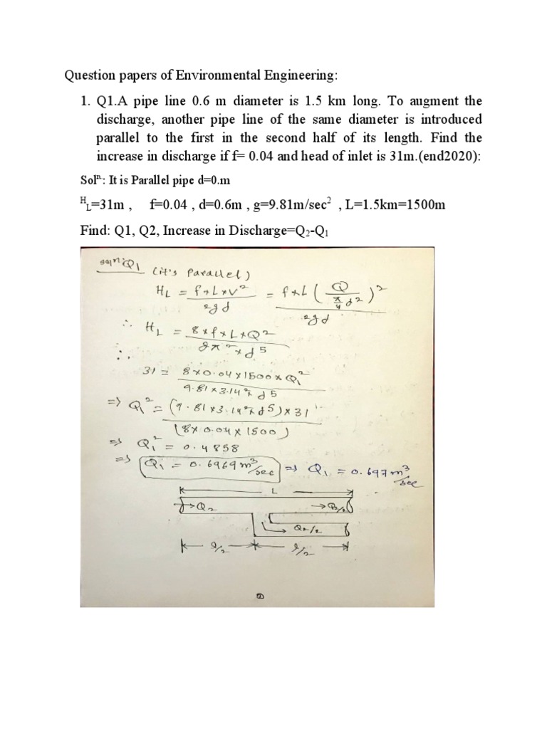 Question Papers Of Environmental Engineering Solution Pdf Sewage