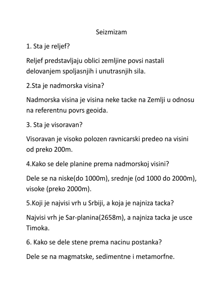 Geografija Kontrolni | PDF