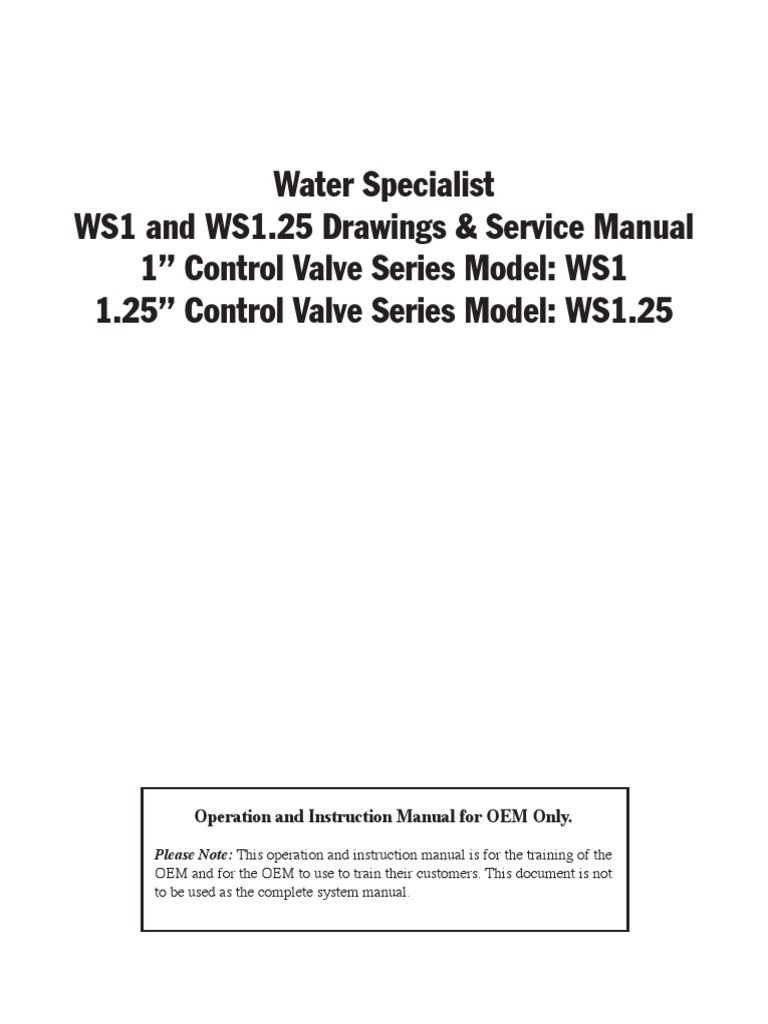 WS1 & WS1.25 Service Manual-2 | PDF | Valve | Distributor