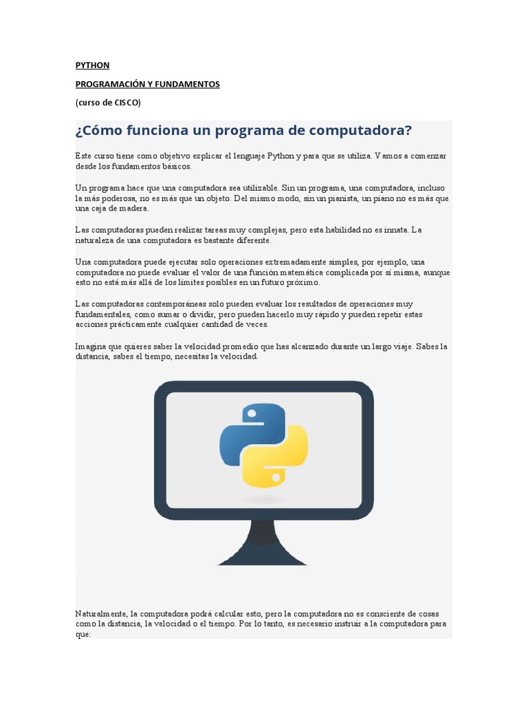 PYTHON - Curso CISCO | PDF | Programación | Programa de computadora