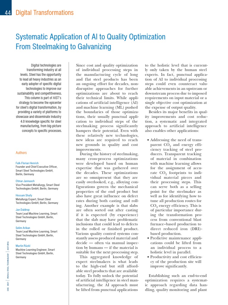 AI-Driven Steel Process Optimization | PDF | Steelmaking | Steel