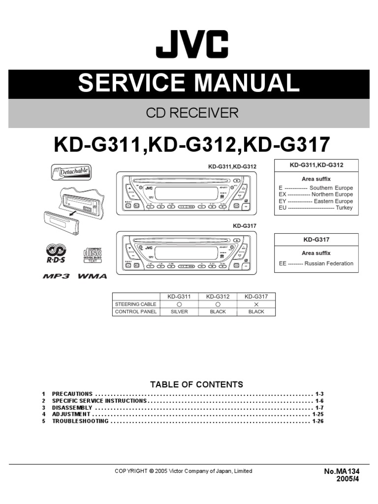 JVC KD-G311 - KD-G312 - KD-G317 | PDF | Electrostatic Discharge | Audio ...