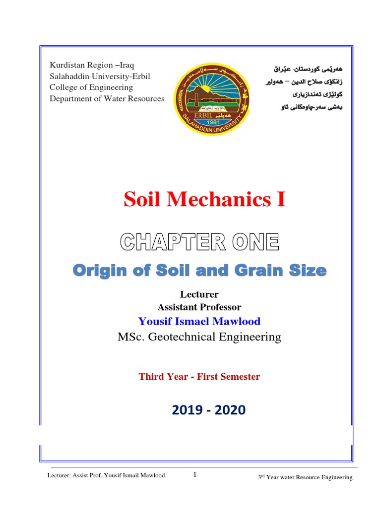 CH 1 Introductions of Soil Mechanics 6 10 2019 | PDF | Soil Mechanics ...