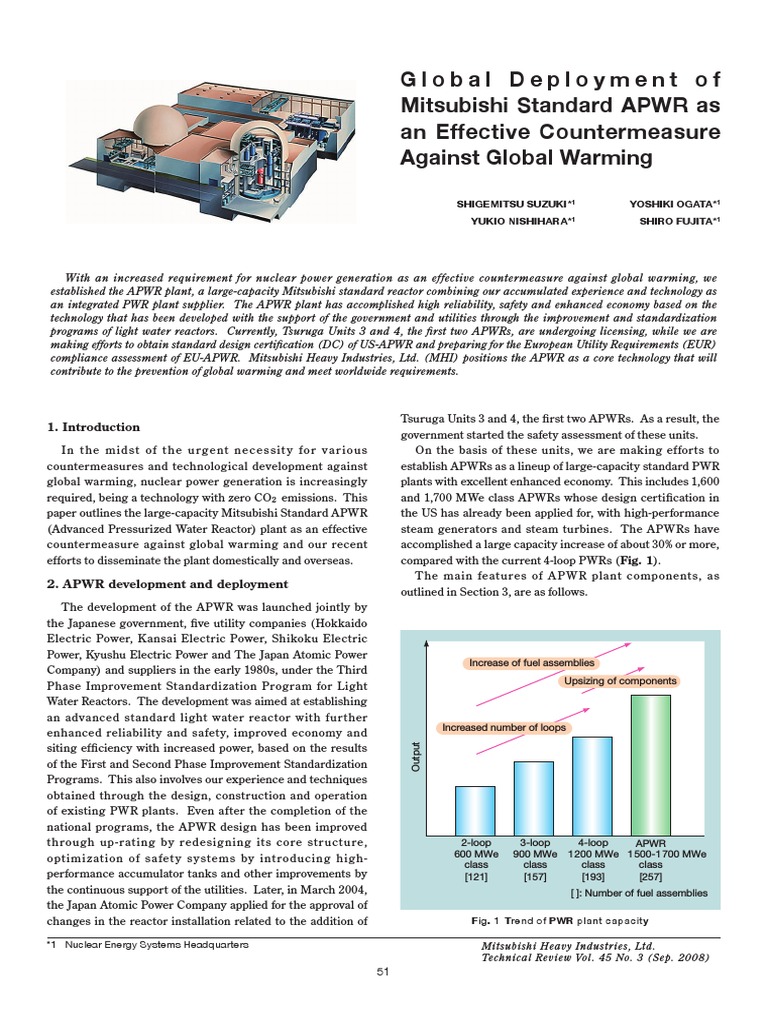 APWR Mitshu Japan | PDF | Pressurized Water Reactor | Nuclear Reactor