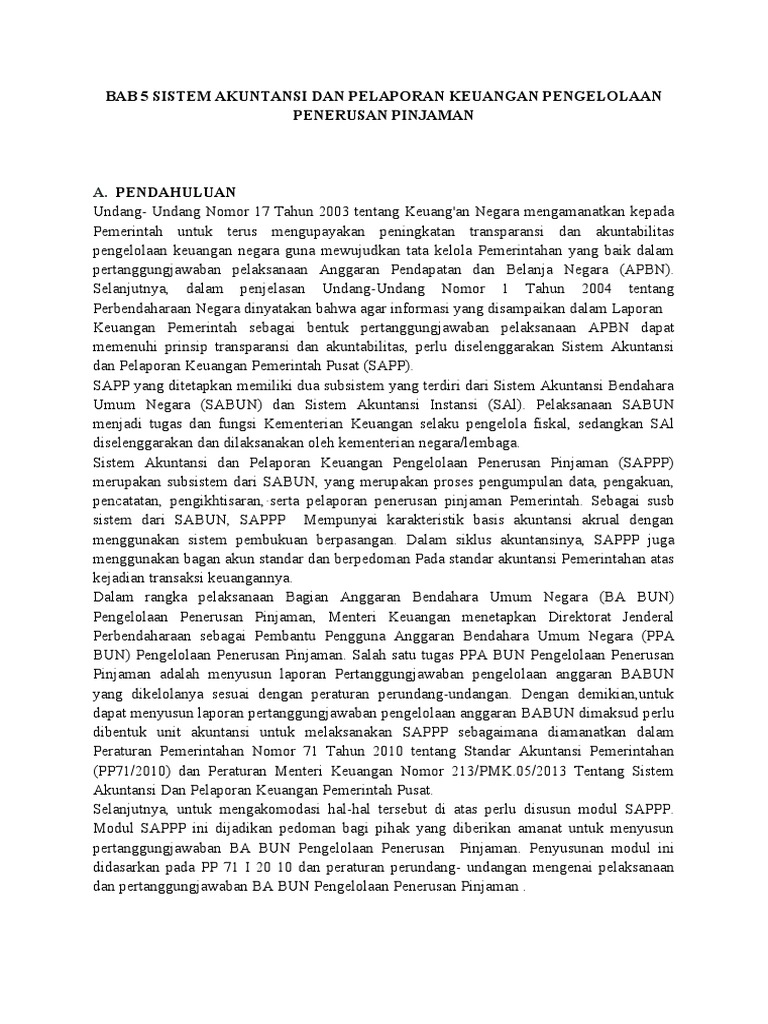 E. Sistem Akuntansi Penerusan Pinjaman (SAPP) | PDF