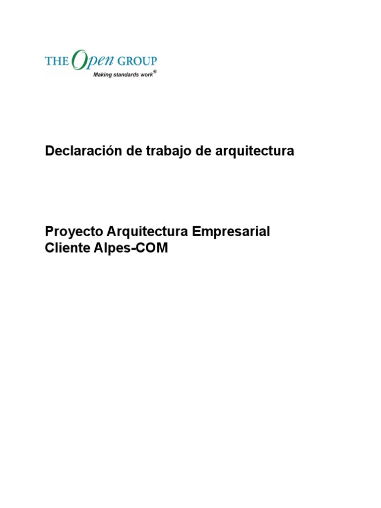 TOGAF 9 Template - Statement of Architecture Work | PDF | Tecnologías ...