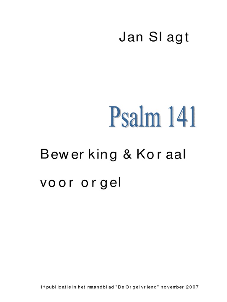 Psalm 141 Bewerking en Koraal | PDF