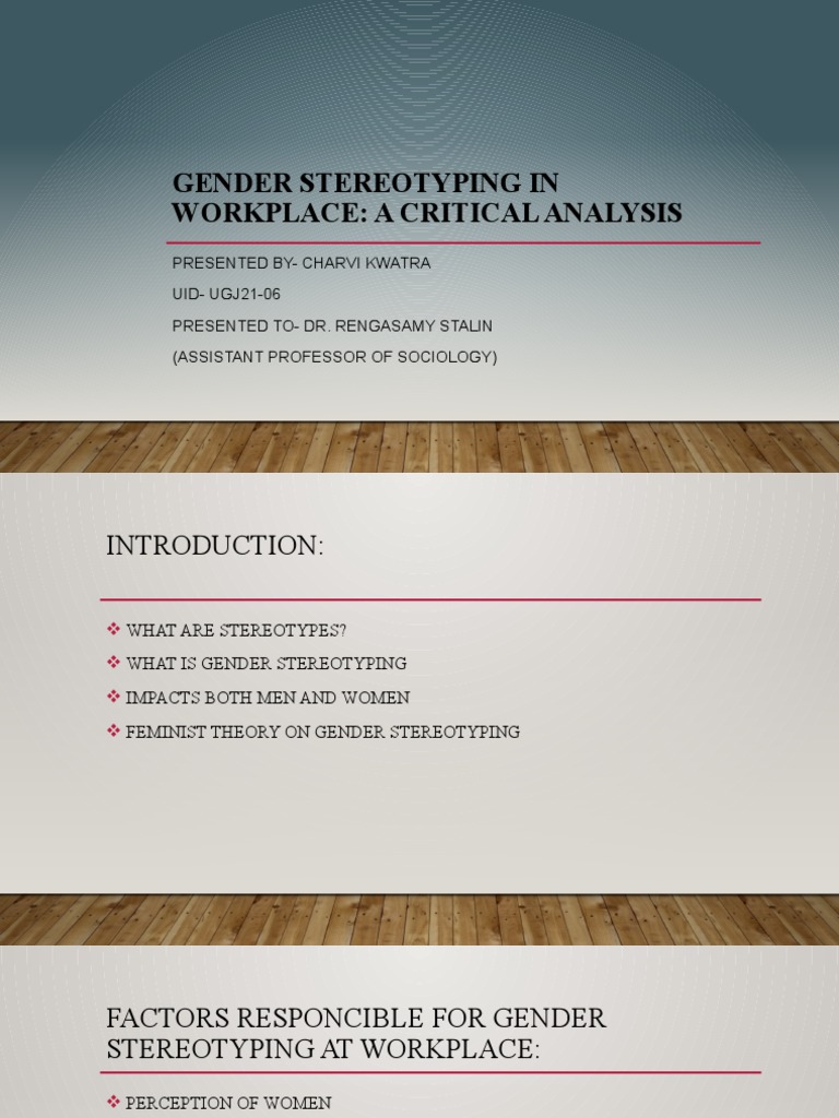 Gender Stereotyping in the Workplace | PDF