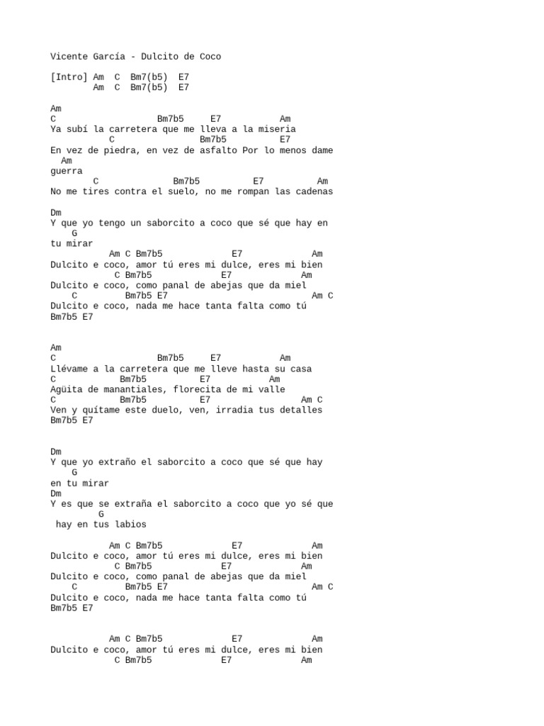 Vicente García - Dulcito de Coco | PDF