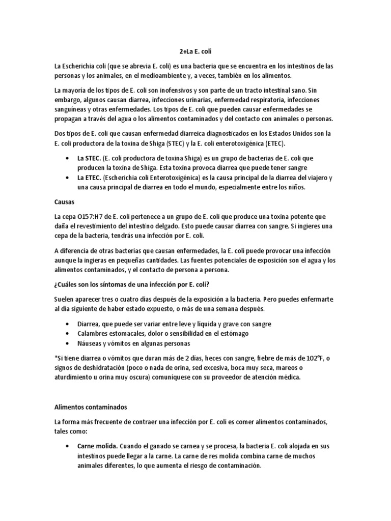 E. Coli (1) 1 | PDF | Escherichia coli | Diarrea