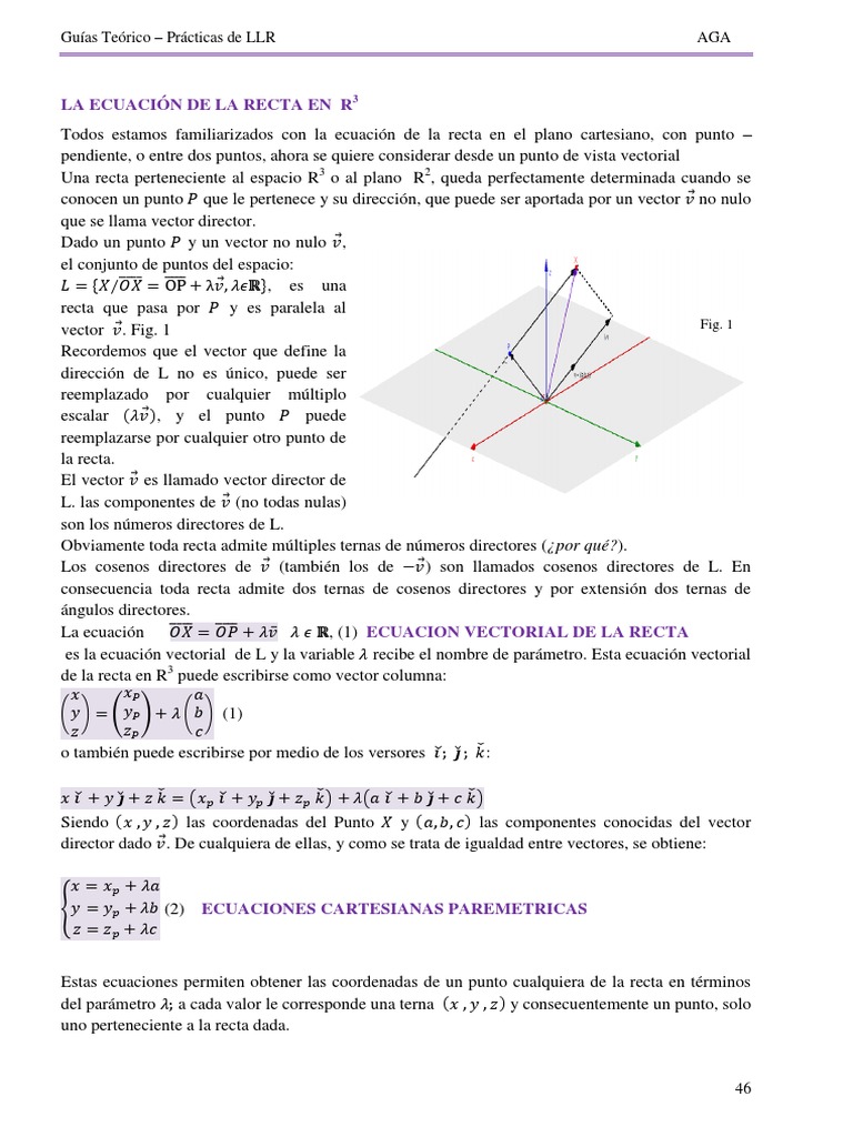 Ecuaciones de Rectas en R3 | PDF | Vector Euclidiano | Línea (geometría)