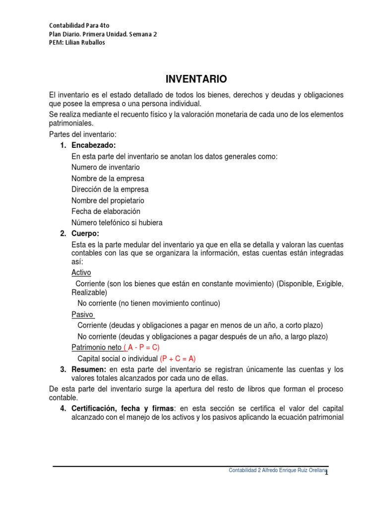 Conta Ej. - Libro Inventario | Descargar gratis PDF | Contabilidad ...