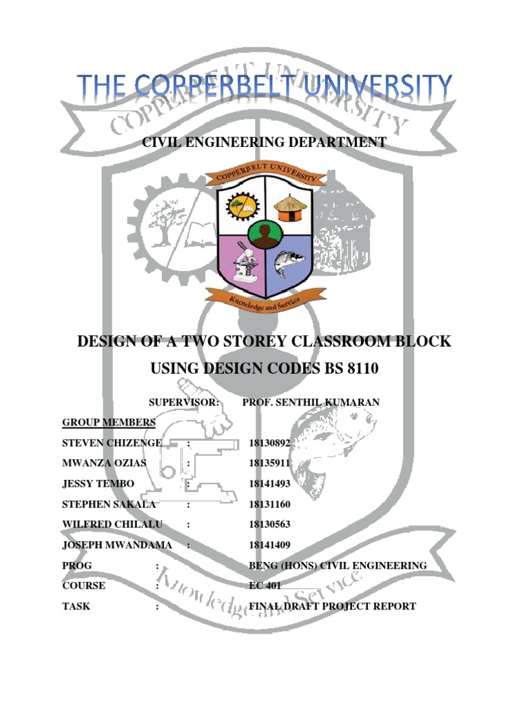 Design of A Two Storey Classroom Block Using Design Codes Bs 8110 | PDF ...