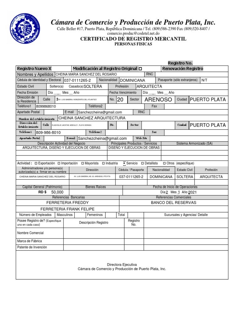 Formulario 10-05-2021 | PDF | República Dominicana | Economias