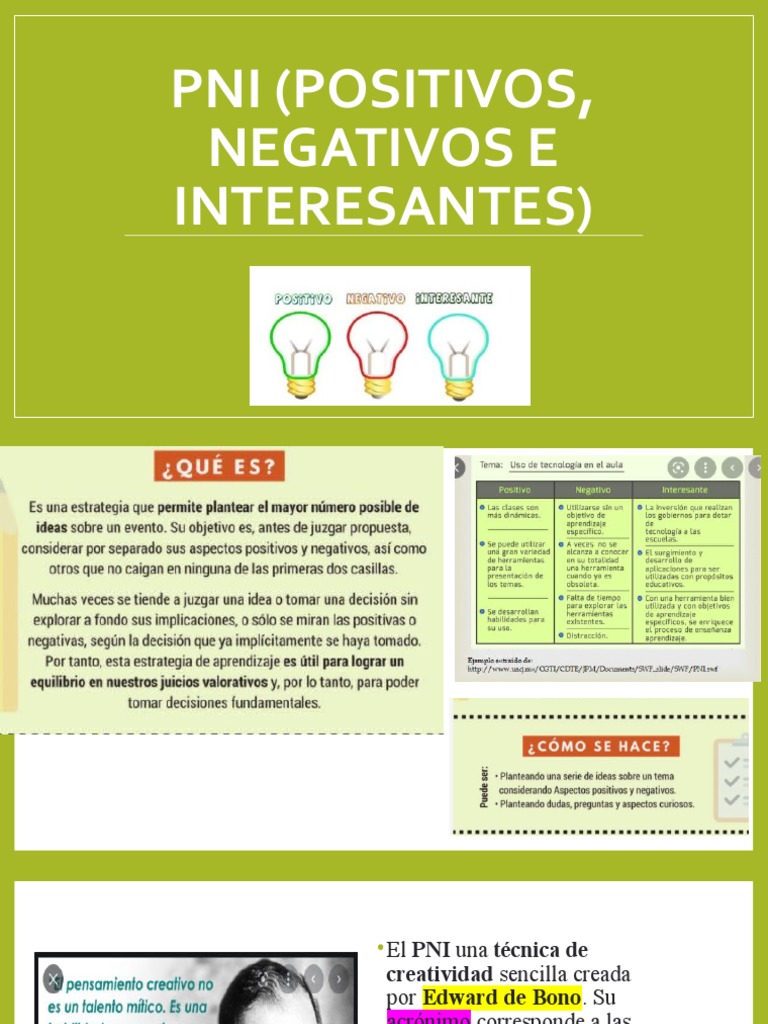 Técnica PNI: Creatividad y Decisiones | PDF | Toma de decisiones ...