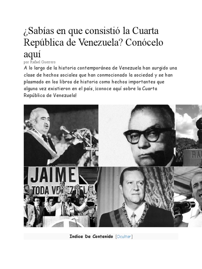 Cuarta Republica 2 | PDF | Venezuela | Hugo Chavez