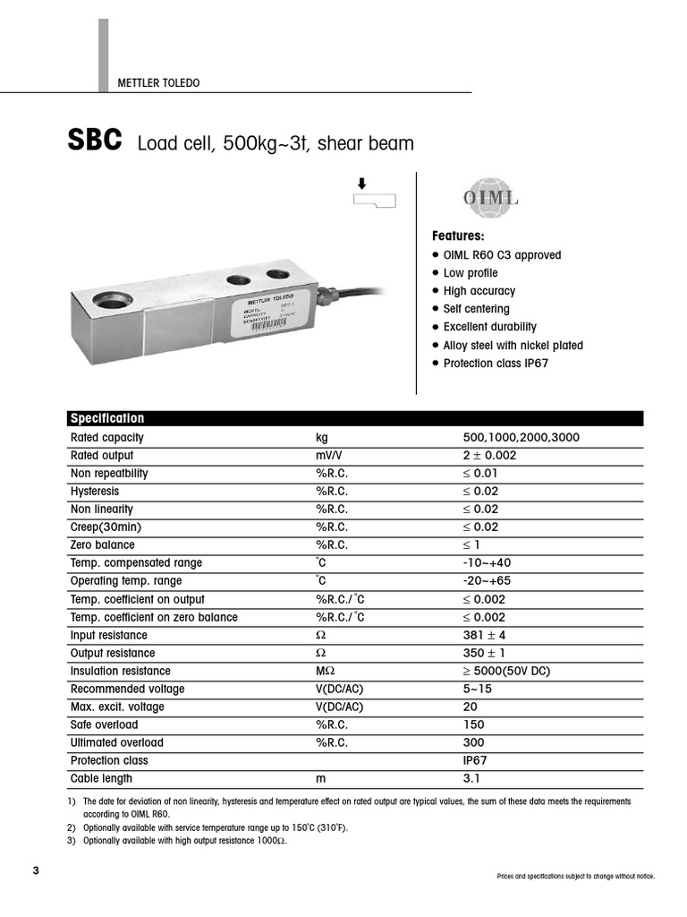 SBC Load-Cell-Sbc | PDF | Electromagnetism | Manufactured Goods