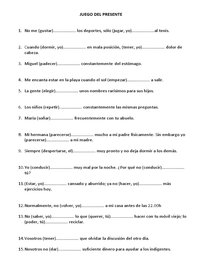 Juego Del Presente | PDF