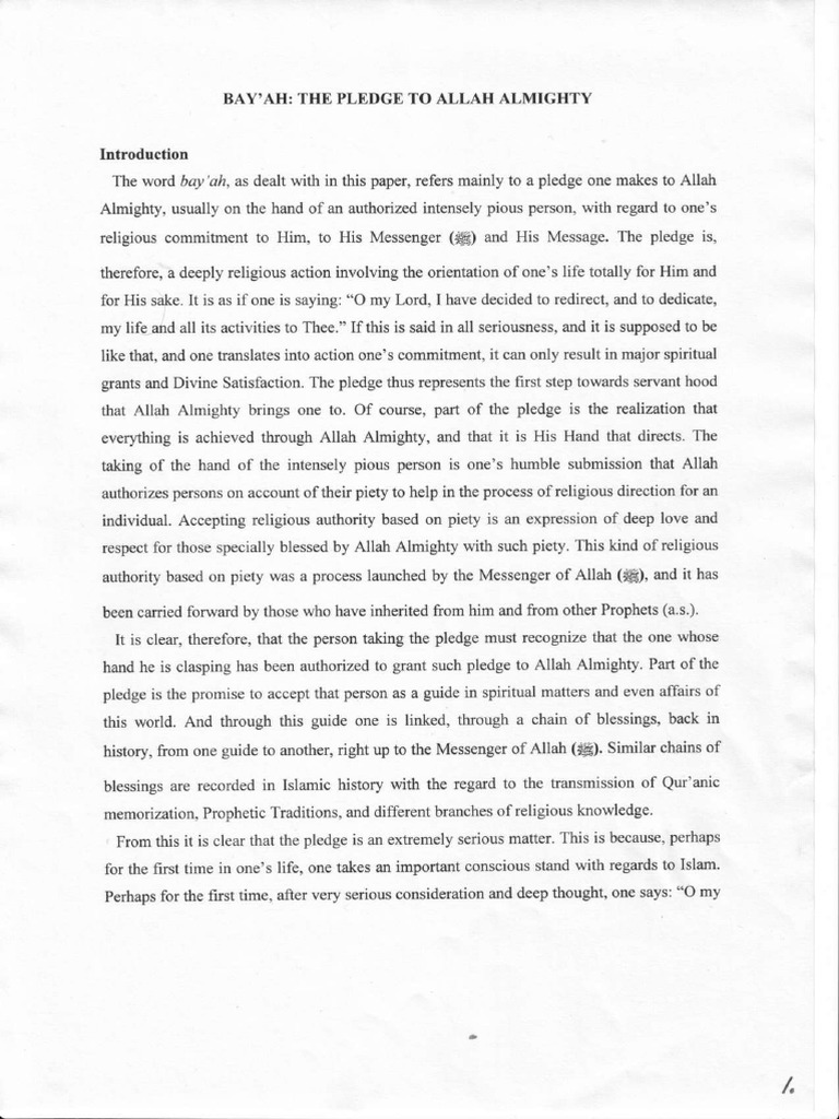 Bayah | PDF | God In Islam | Prophets And Messengers In Islam