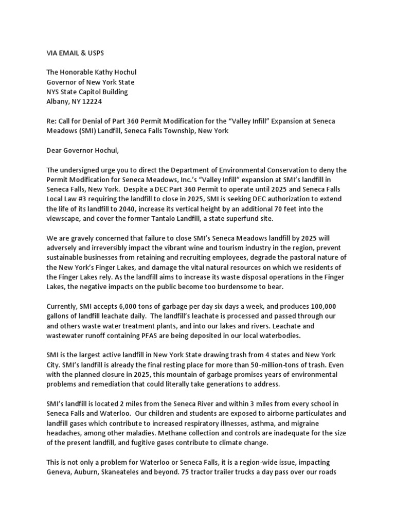 02.21.2022 Hochul Letter With Sigs | PDF | Winery | Waste