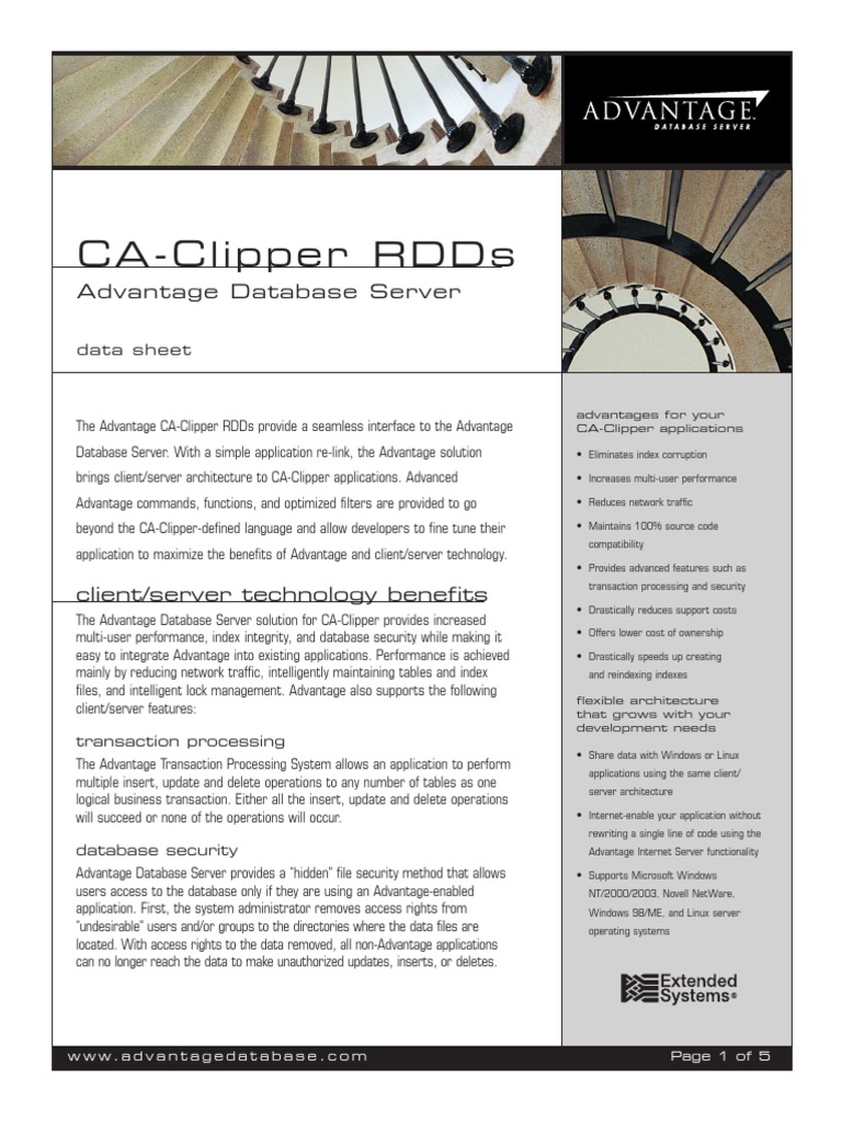 Ca-Clipper RDDS: Advantage Database Server | PDF | Databases ...