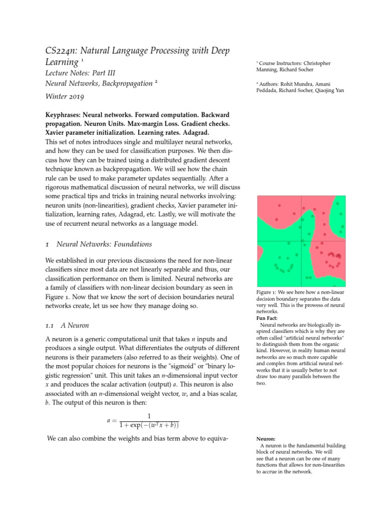 CS224n: Natural Language Processing With Deep Learning | Download Free PDF | Artificial Neural ...