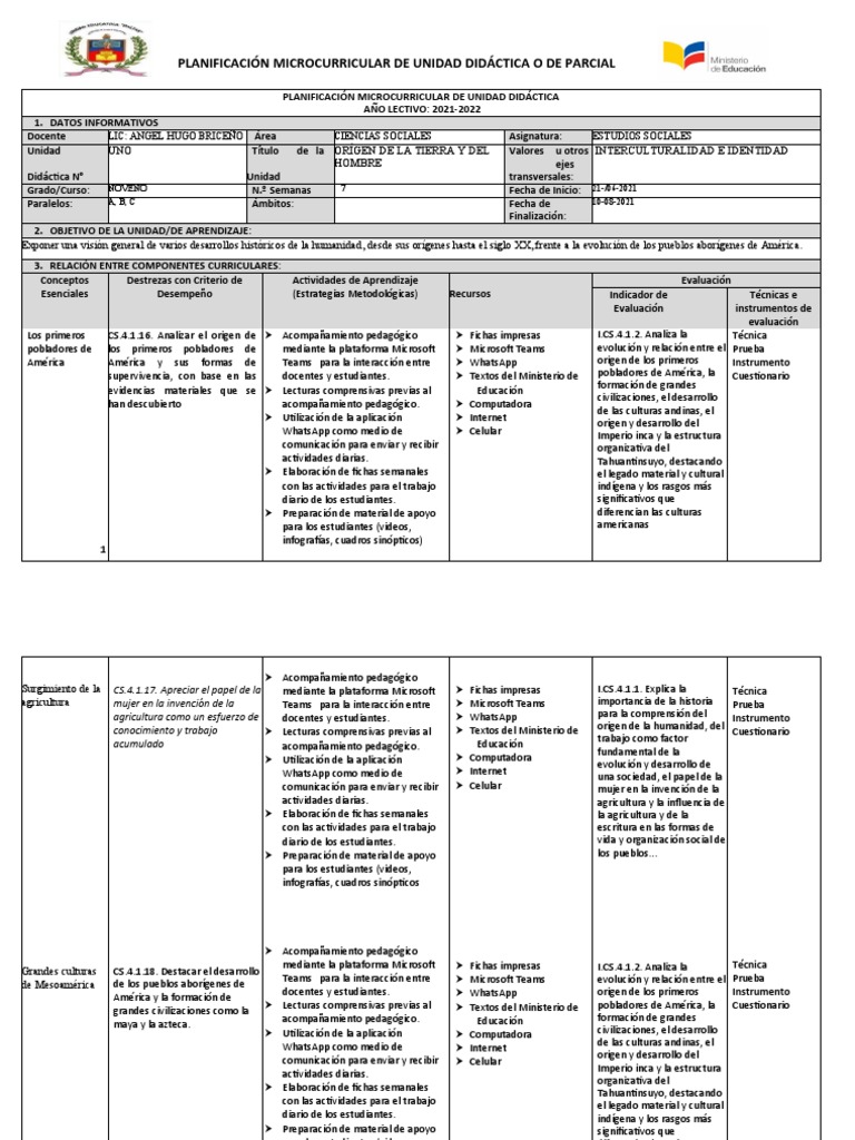 Pud 1 Eess 9no Egb | Descargar gratis PDF | Evaluación | Democracia