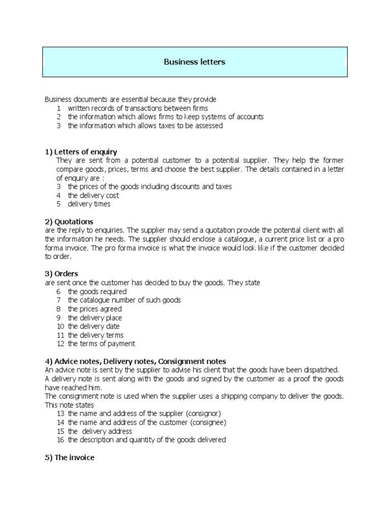 Business Letters Essentials | PDF | Invoice | Pro Forma