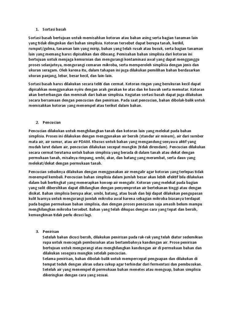 Tujuan dan Proses Sortasi Basah | PDF | Griya & Taman