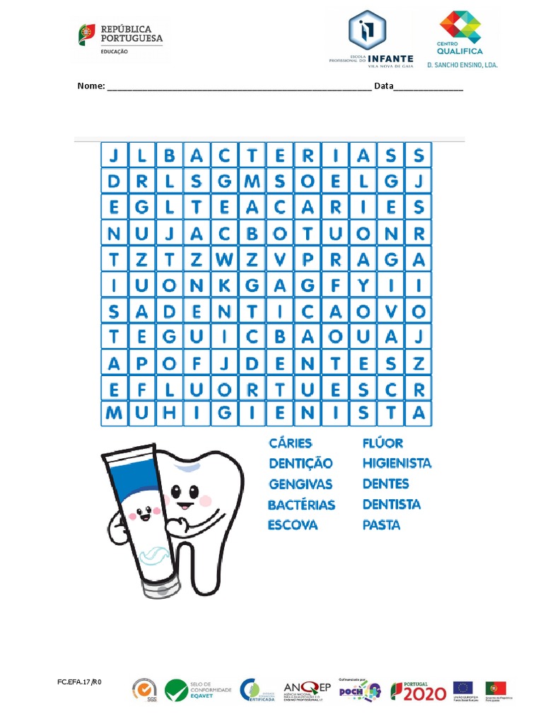 Sopa Letras - Higiene Oral | PDF