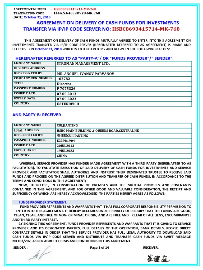 MT 199 FORMAT - IP IP-1 Bi 01.11.18-GR | PDF | Payments | Jurisdiction