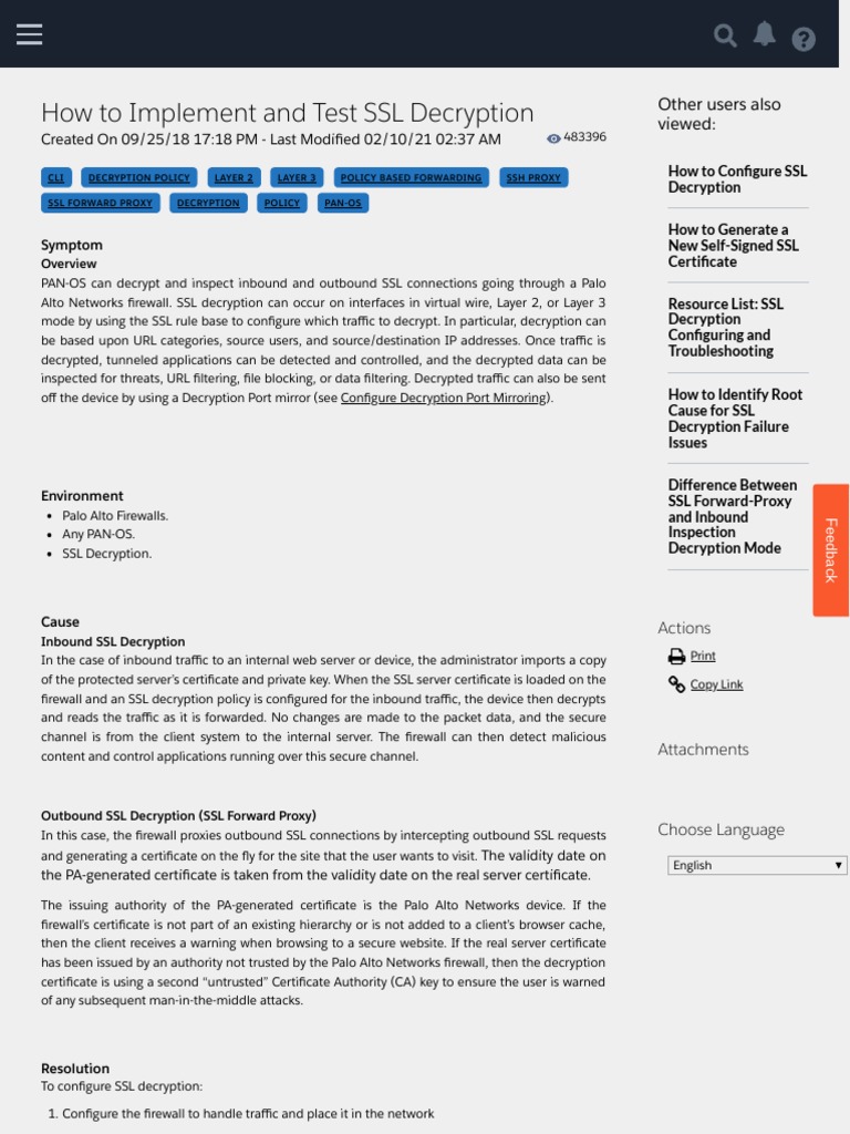 How To Implement and Test SSL Decryption - Knowledge Base - Palo Alto ...