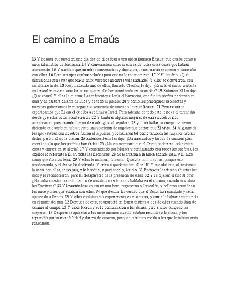 El Camino A Emaús | PDF | Jesús