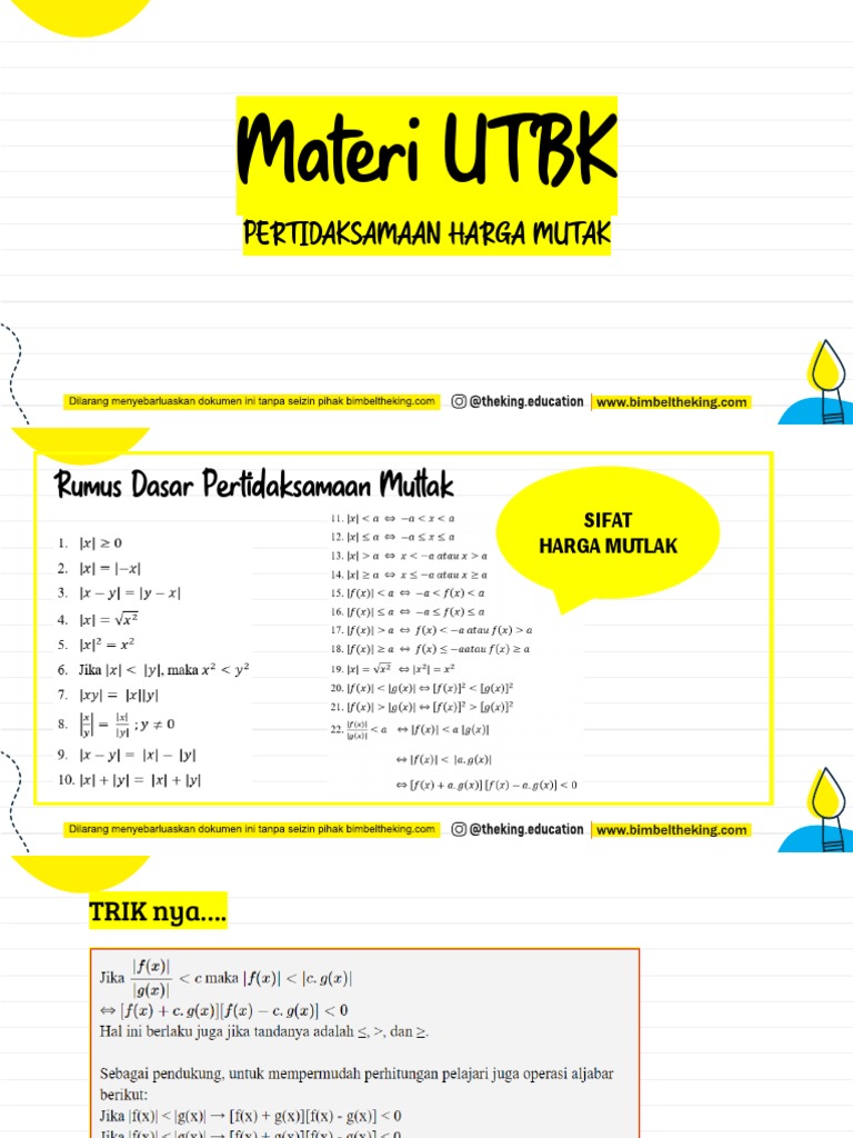 PDF Materi Saintek - Matematika Nilai Mutlak | PDF | Metode & Bahan Ajar