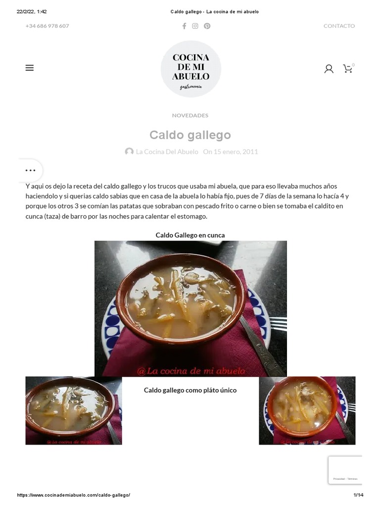 Caldo Gallego Tradicional | PDF | Caldo | Cerdo