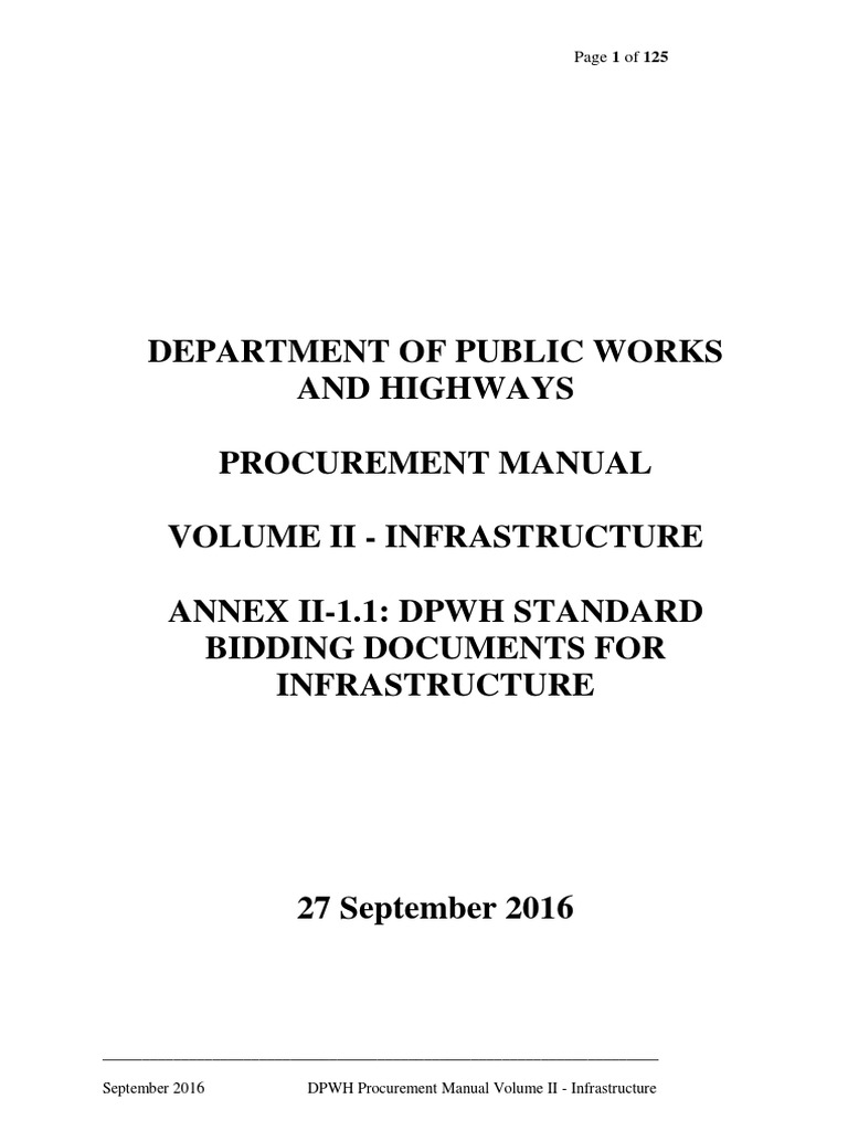 DPWH Annex II-1.1 - DPWH Standard Bidding Documents For Infrastructure ...