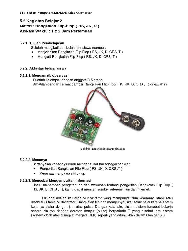 Sistem Komputer X Flip Flop | PDF | Metode & Bahan Ajar | Komputer