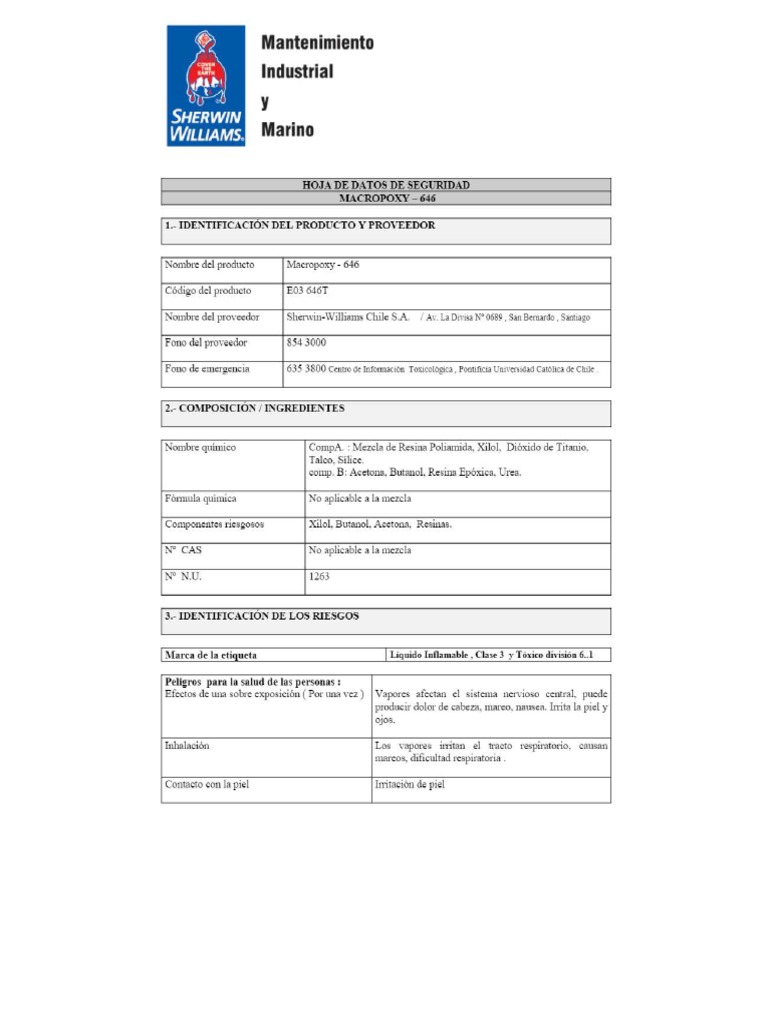 HDS Macropoxy 646 Sherwin Williams | PDF