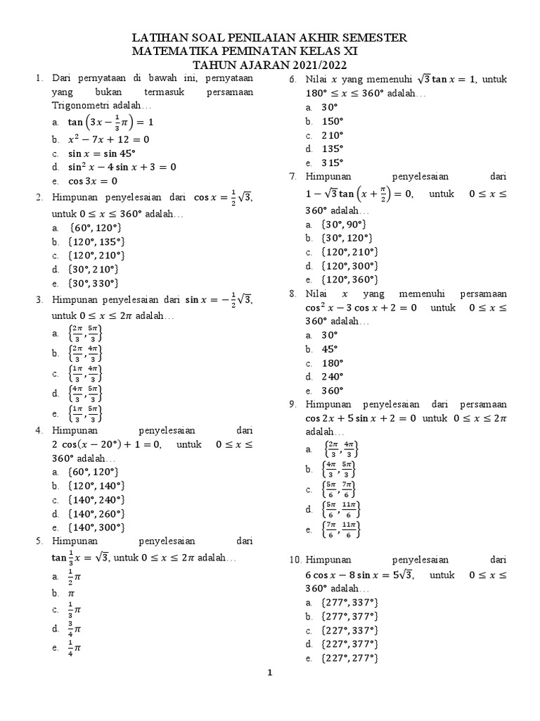 Pas Xi Matmin 2021 2022 | PDF | Metode & Bahan Ajar
