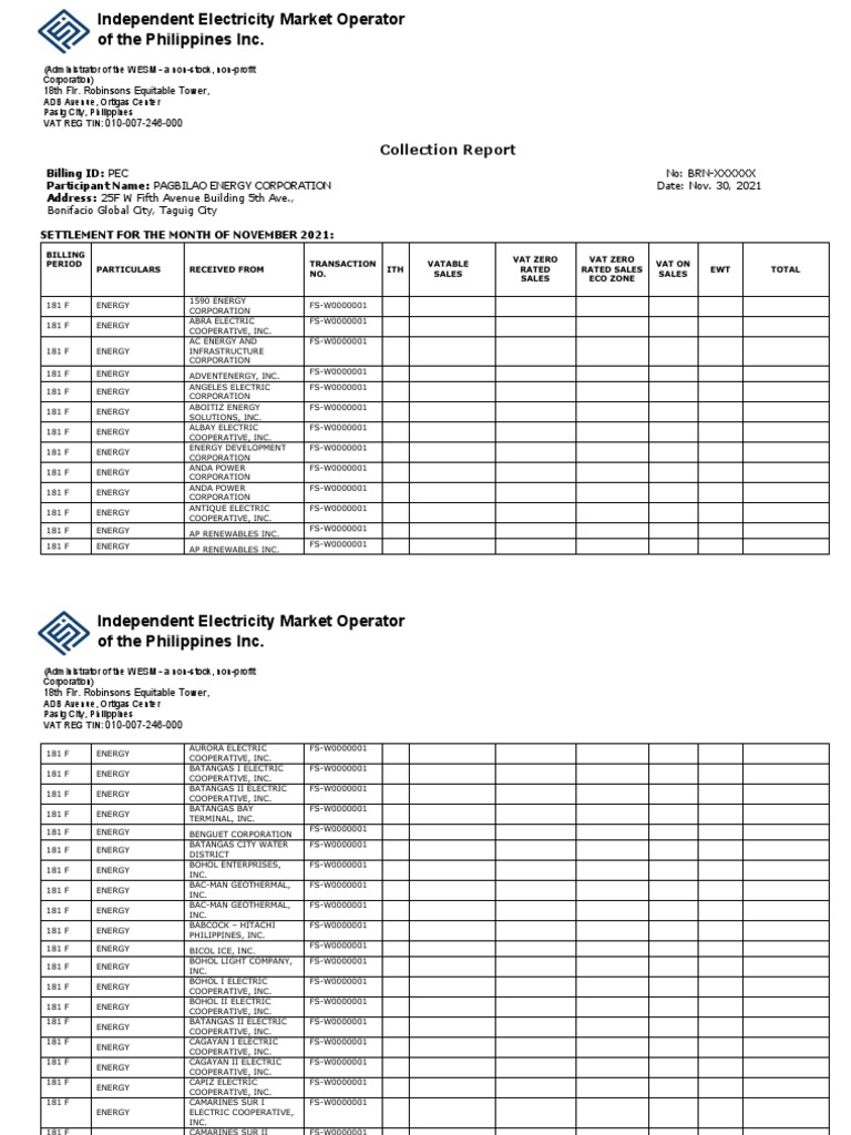 BIR Collection and Payment Summary Sample | PDF | Value Added Tax ...