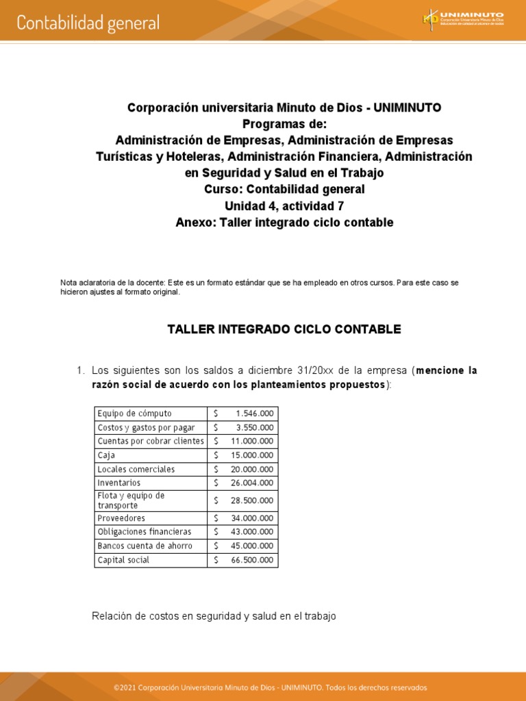 Ac 7 Cont | PDF | Contabilidad | Bancos
