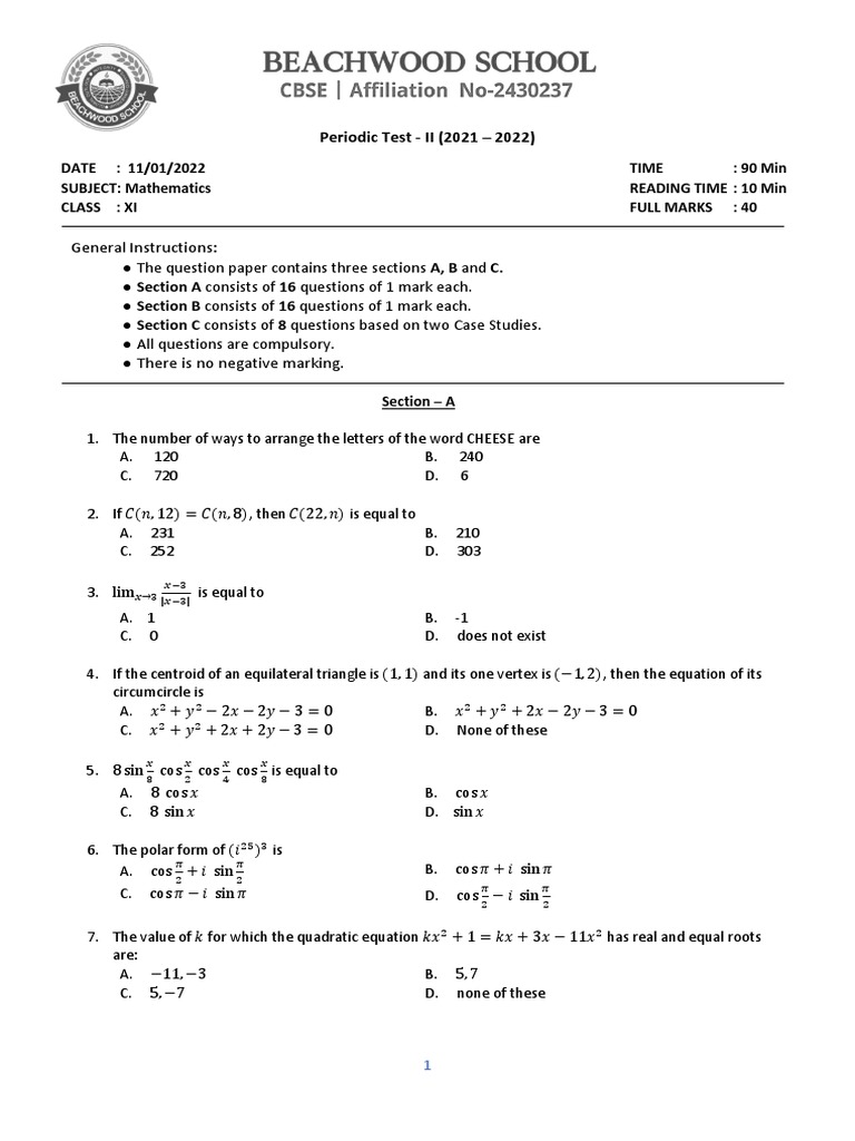 Standard Math Class 11 PT2 | PDF | Square Root | Rummy