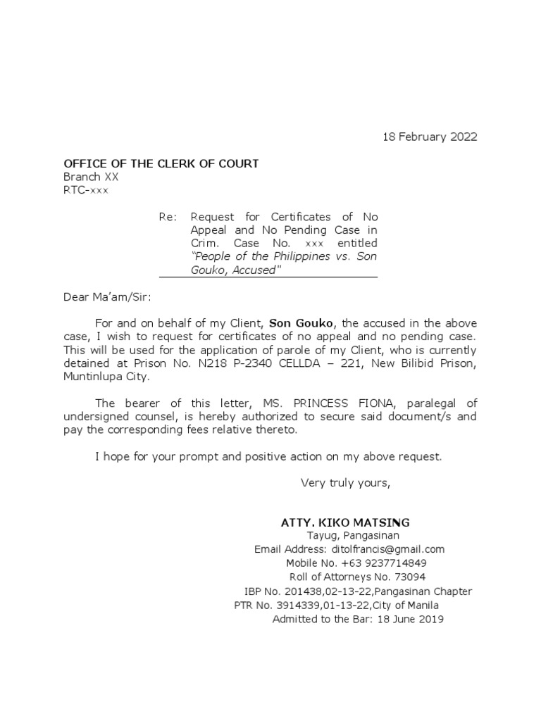 Office of The Clerk of Court: "People of The Philippines vs. Son Gouko ...