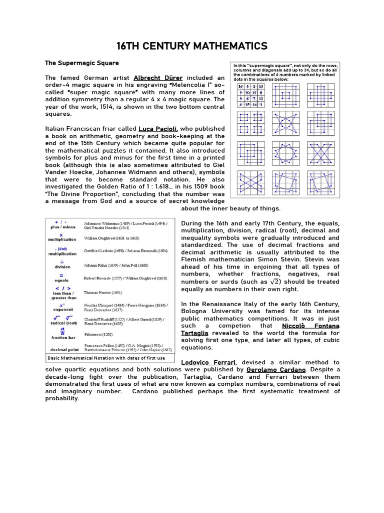 16th, 17th, 18th Century | PDF | Calculus | Mathematics