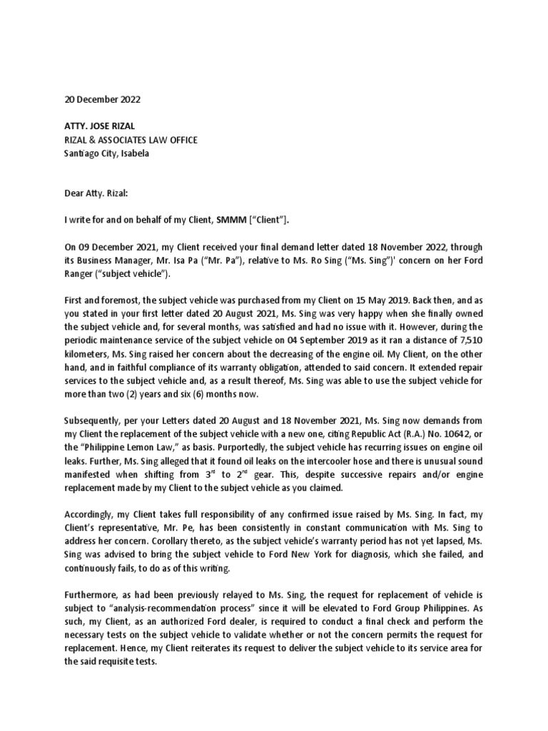 Letter To Complaining Client | PDF | Common Law | Justice