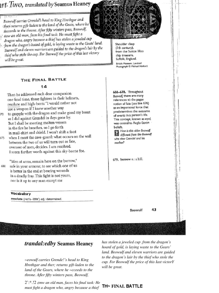 2.1 - BEOWULF. The Final Battle | PDF | Beowulf | Geats