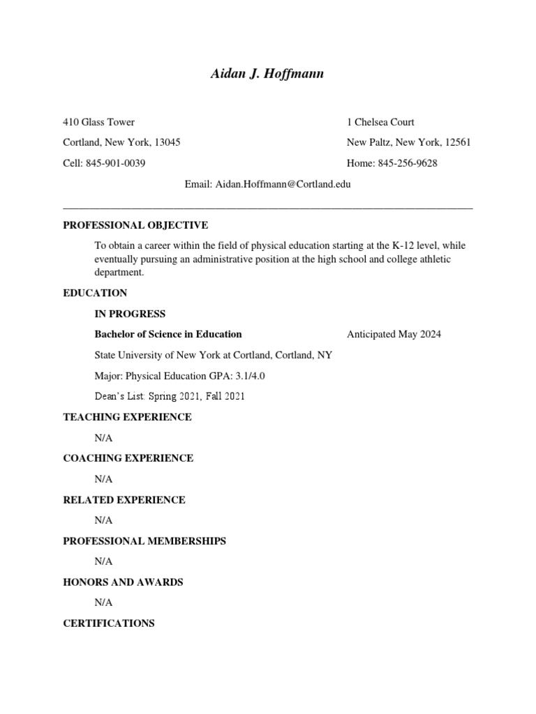 Resume Rough Draft | PDF